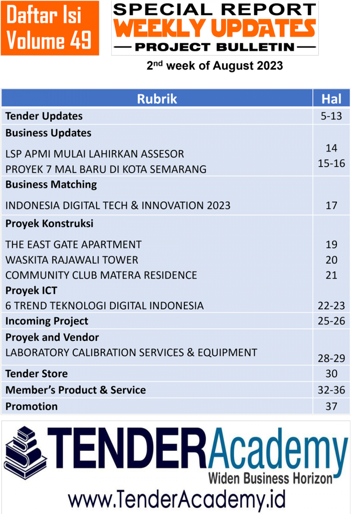 PROJECT BULLETIN Volume 49 – Tender Landing Page
